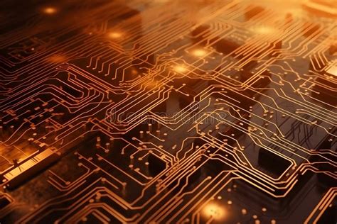 High Tech Electronic Circuit Board Background Neural Network Ai