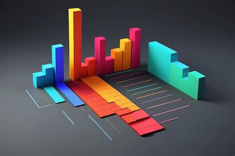 Premium Photo Shadow On 3d Bar Graph Diagrams 3d Illustration