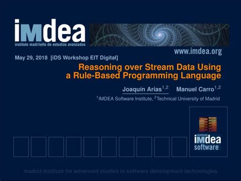 Ppt Reasoning Over Stream Data Using A Rule Based Programming