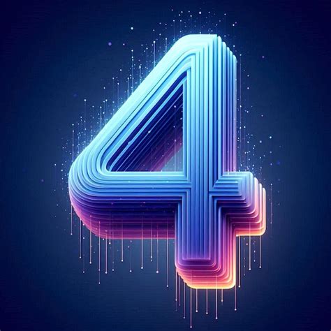 A Blue And Pink Number 4 Is Painted On A Blue Background Premium AI