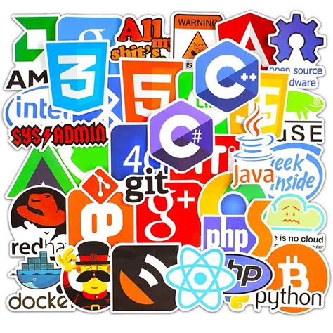 50pcs Laptop Stickers For Program Developer Software Coder Hacker