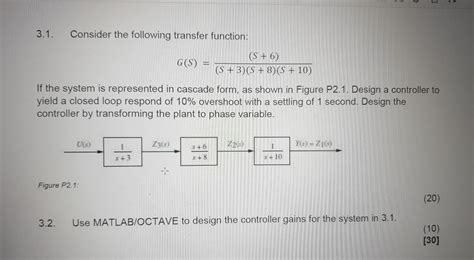 solved 3 1 consider the following transfer function
