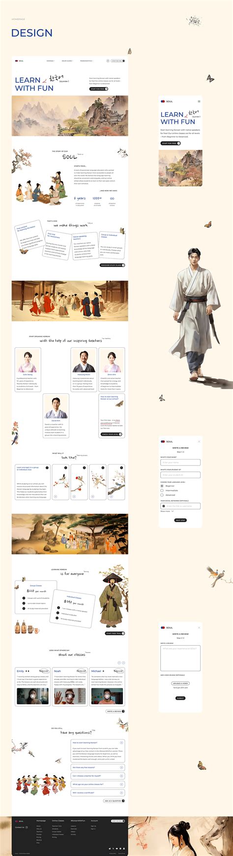 Website For Online Korean Language School Ui Ux Behance