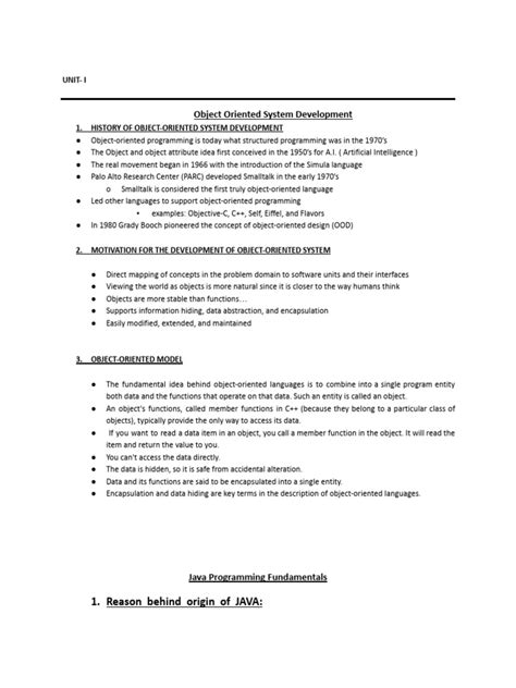 Unit I Pdf Java Virtual Machine Java Programming Language