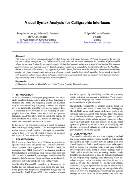 Pdf Visual Syntax Analysis For Calligraphic Interfaces