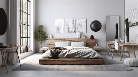 Premium Photo Bedroom Decor Home Interior Design Minimalist Scandinavian Style