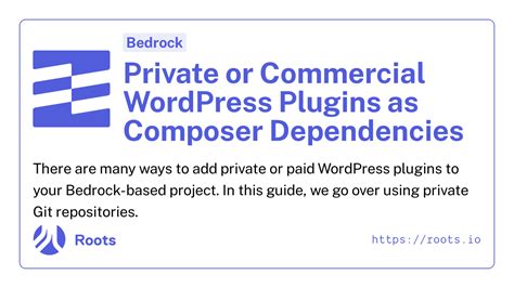 Private Or Commercial WordPress Plugins As Composer Dependencies Bedrock Docs Roots
