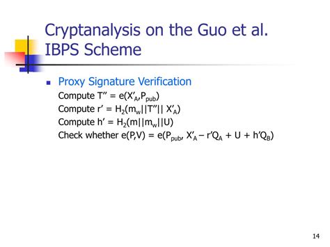 Ppt Cryptanalysis Of Some Proxy Signature Schemes Without Certificates Powerpoint Presentation