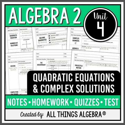 Algebra 2 Unit 8 Rational Functions All Things Algebra®