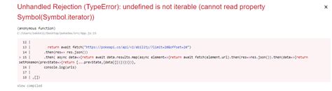 Javascript While Trying To Fetch Datai Get Unhandled Rejection