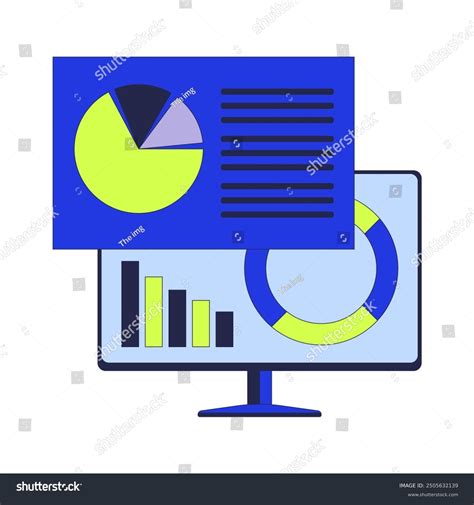 Computer Analyzing Data 2d Cartoon Object Stock Vector Royalty Free 2505632139 Shutterstock