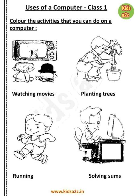 Class 1 Uses Of Computer Worksheet With Free Pdf Artofit