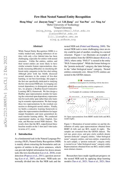 Few Shot Nested Named Entity Recognition Deepai
