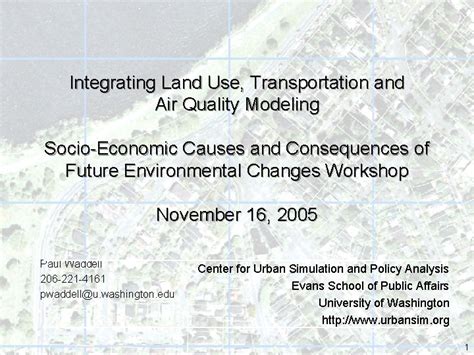 Integrating Land Use Transportation And Air Quality Modeling
