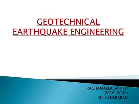 geotechnical earthquake engineering 1 pptx geology science