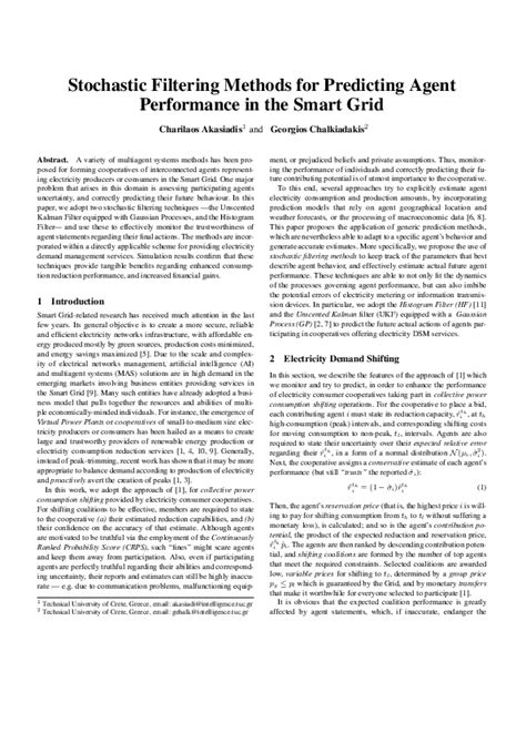 Pdf Stochastic Filtering Methods For Predicting Agent Performance In
