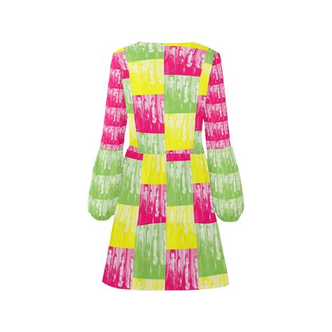 Sex Pistols V Neck Tiered Dress Original Illustration Kayci Garline