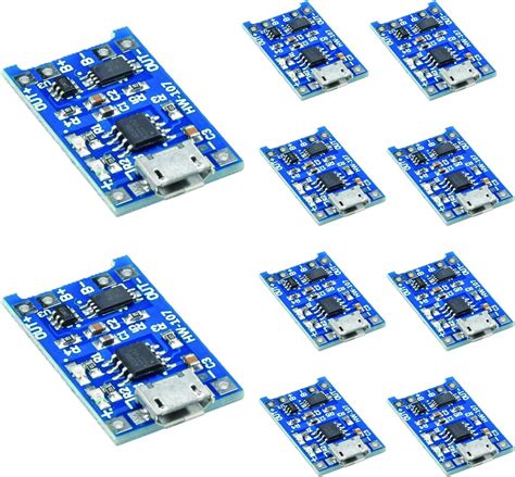 10 Stück Micro Usb Tp4056 5v 1a Lithium Ladegerät Lithium Akku
