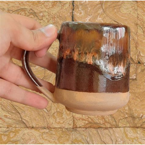 Volcano Mug Ceramic Brown Color Glossy Finish Ideal For Tea Enthusiasts Elegant Design Volcano Mug Ceramic Brown Color Glossy Finish Ideal For Tea Enthusiasts Elegant Design