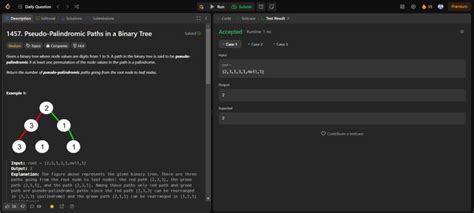 Day 59 Pseudo Palindromic Paths In Binary Tree Dhilipkumar M Posted On The Topic Linkedin