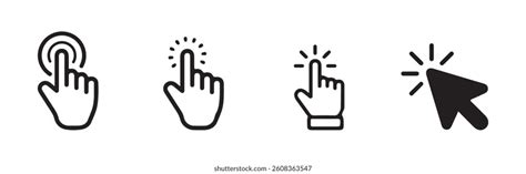 Hand Cursors Icons Click Set Pointer Stock Vector Royalty Free 2608363547 Shutterstock