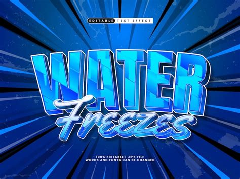 Premium Vector Water Freezes 3d Editable Text Effect Style