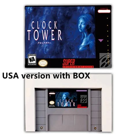 RPG Game For Clock Tower USA Version With BOX Cartridge Available For SNES Video Game Consoles