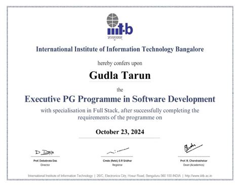 Iiitbangalore Fullstackdevelopment Softwaredevelopment Tarun Gudla