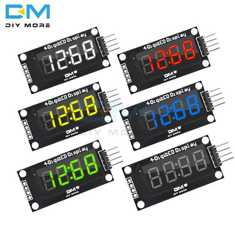 Tm1637 4 자리 디지털 Led 036 인치 7 세그먼트 디스플레이 튜브 시계 모듈 핀 더블 도트 Arduino용반도체