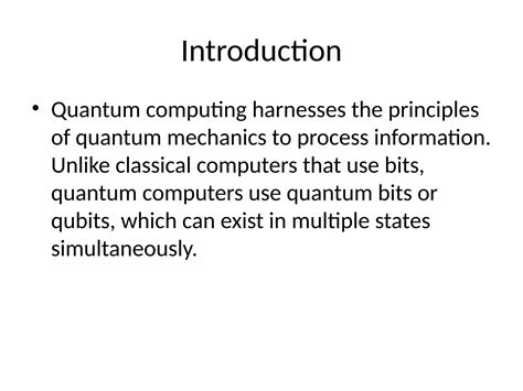 Quantum Computing Basics Power Point Presentation Pptx