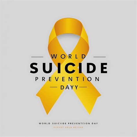 World Suicide Prevention Day Awareness And Support Ribbon In Orange And