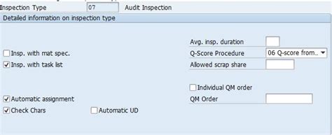 Audit Inspection Inspection Type 07 Sap Community