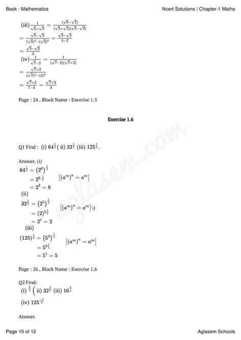 Ncert Solutions 2025 Class 9 Maths Chapter 1 Number Systems Question Answer Pdf Aglasem