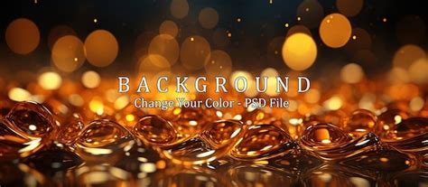 골드 추상 나뭇잎 배경 무료 Psd 파일