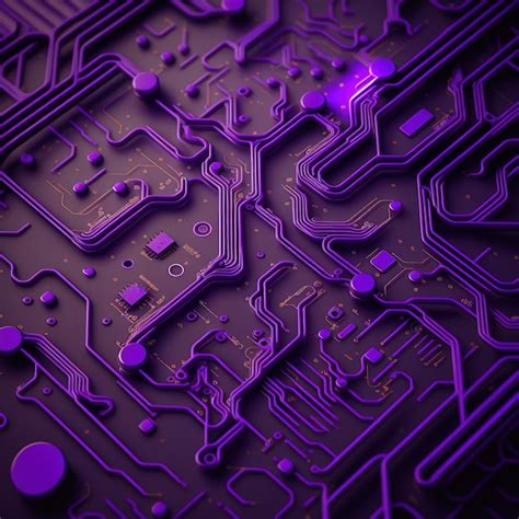 Premium Photo Image Of Purple Computer Circuit Board And Purple Light