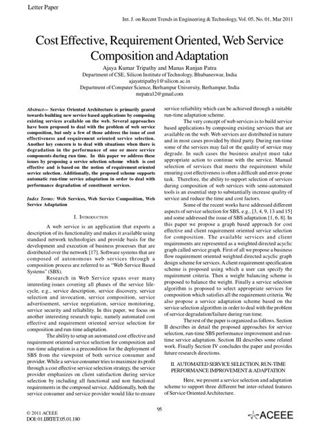 Pdf Cost Effective Requirement Oriented Web Service Composition And Adaptation