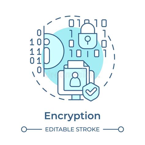 Encryption Soft Blue Concept Icon Stock Vector Illustration Of Vector