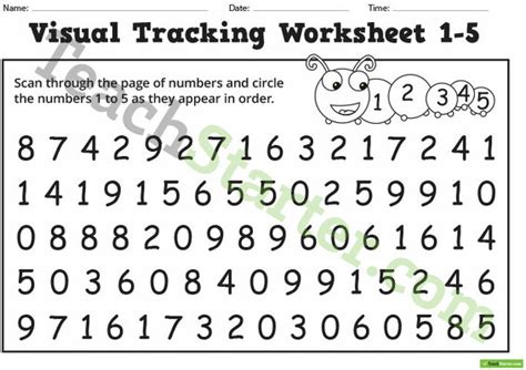 Number And Letter Visual Tracking Worksheets Teach Starter Worksheets Library