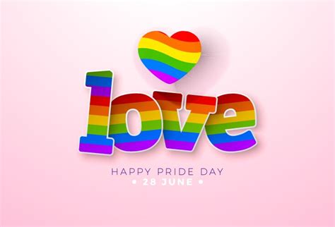Happy Pride Day Lgbtq With Rainbow Royalty Free Vector Image