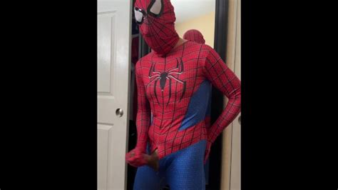 Cumshot In Spandex Superhero Costume 2 Of 2