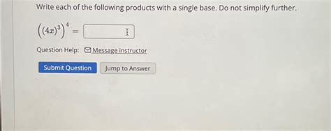 solved write each of the following products with a single