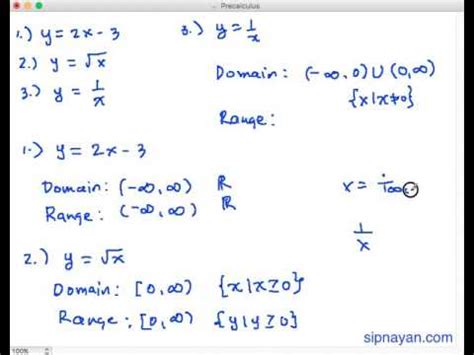 Precalculus C How To Find The Domain And Range Of A Function Part YouTube