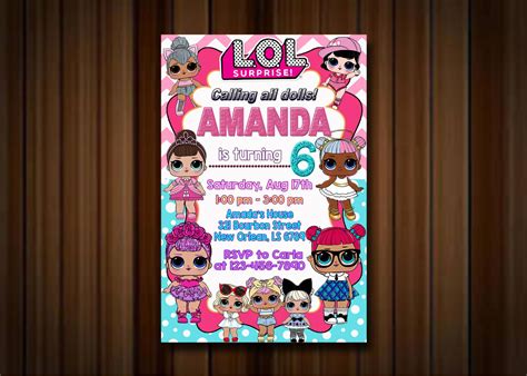 Birthday Invitation Lol Doll Invitations
