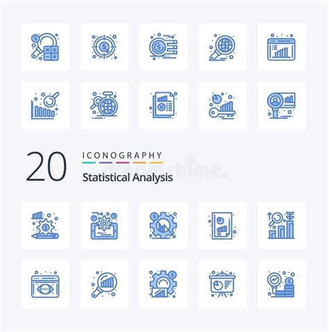 20 Statistical Analysis Blue Color Icon Pack Like Analysis Graph Analysis Business Financial