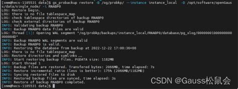 使用gs probackup进行opengauss数据库物理备份与恢复 opengauss 全量备份 增量备份 csdn博客