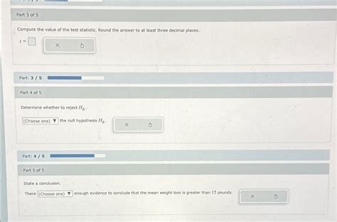 Solved Weight Loss In A Study To Determine Whether Chegg Com