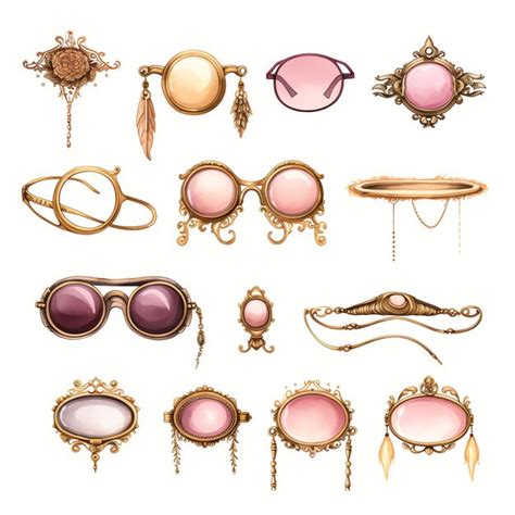 Premium Ai Image Beautiful Classic Monocle Pink Vintage Clipart