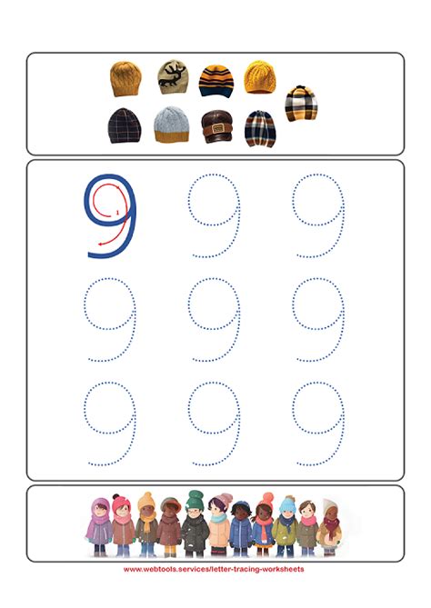 Number 9 Tracing Worksheet Webtools