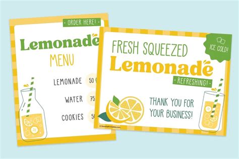 Free Printable Lemonade Sign Printable