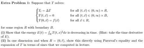 Extra Problem Suppose that T solves Τ ΔΤ T t Chegg com